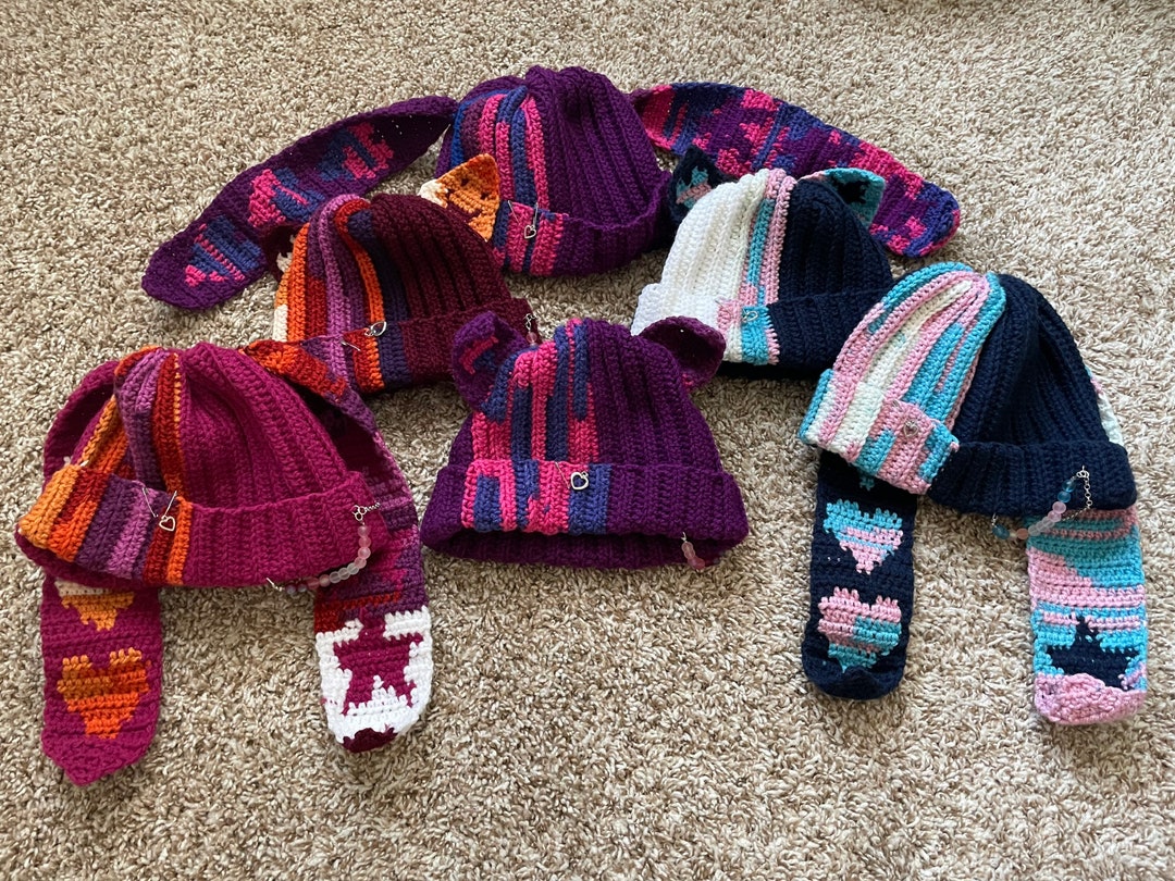 Lover Beanies by Mahalmadeco Animal Bunny Cat Fox Crochet Handmade Hats ...
