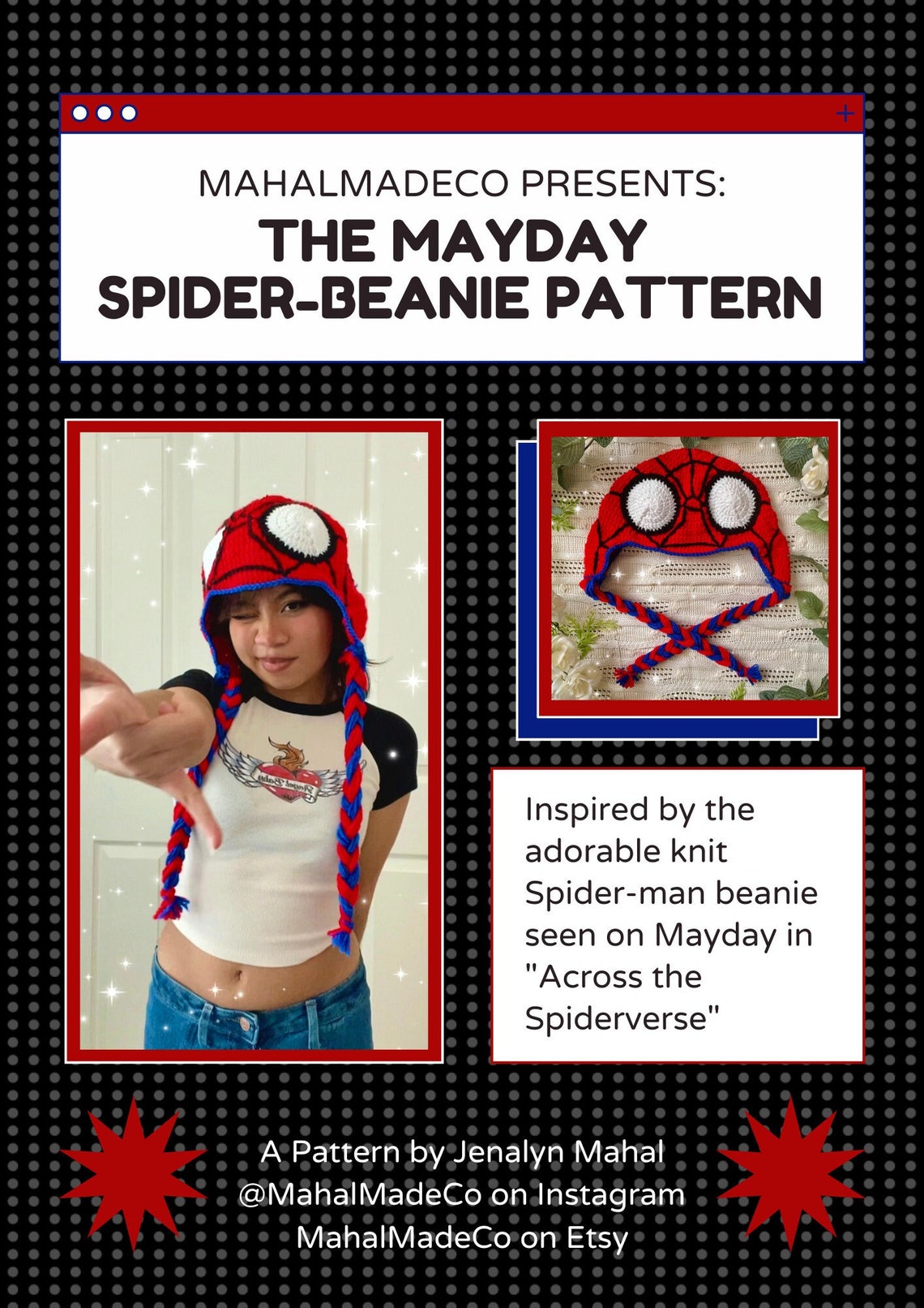 Crochet PATTERN Mayday Spider-man Spiderverse Inspired Beanie by ...