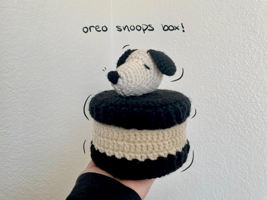 Snoopy Crochet Oreo Wooden Mini Cylinder Box - Etsy