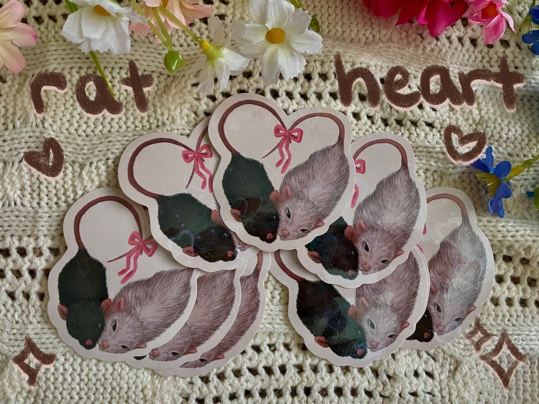 Rat Heart 3" Cute Couple Relationship Meme Sticker by Mahalmadeco - Etsy