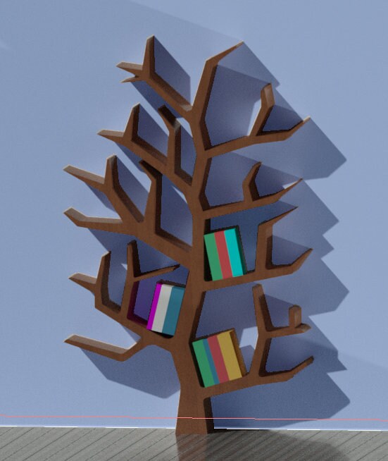 Tree Book Shelf, Book Shelf, Books Holder Tree Drawings With Details - Etsy