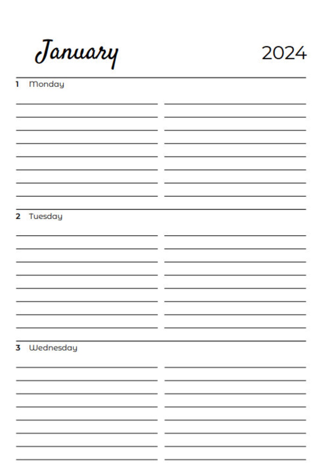 Digital 2024 Weekly Planner - Etsy