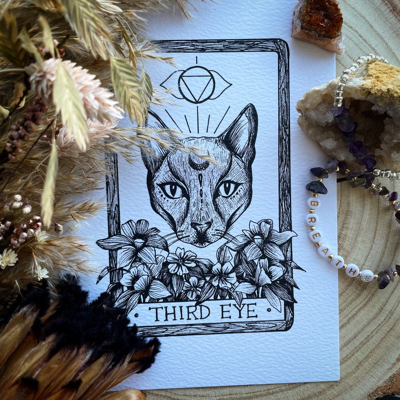 THIRD EYE CHAKRA Tarot Card A5 Art Print Only Spiritual Celestial ...