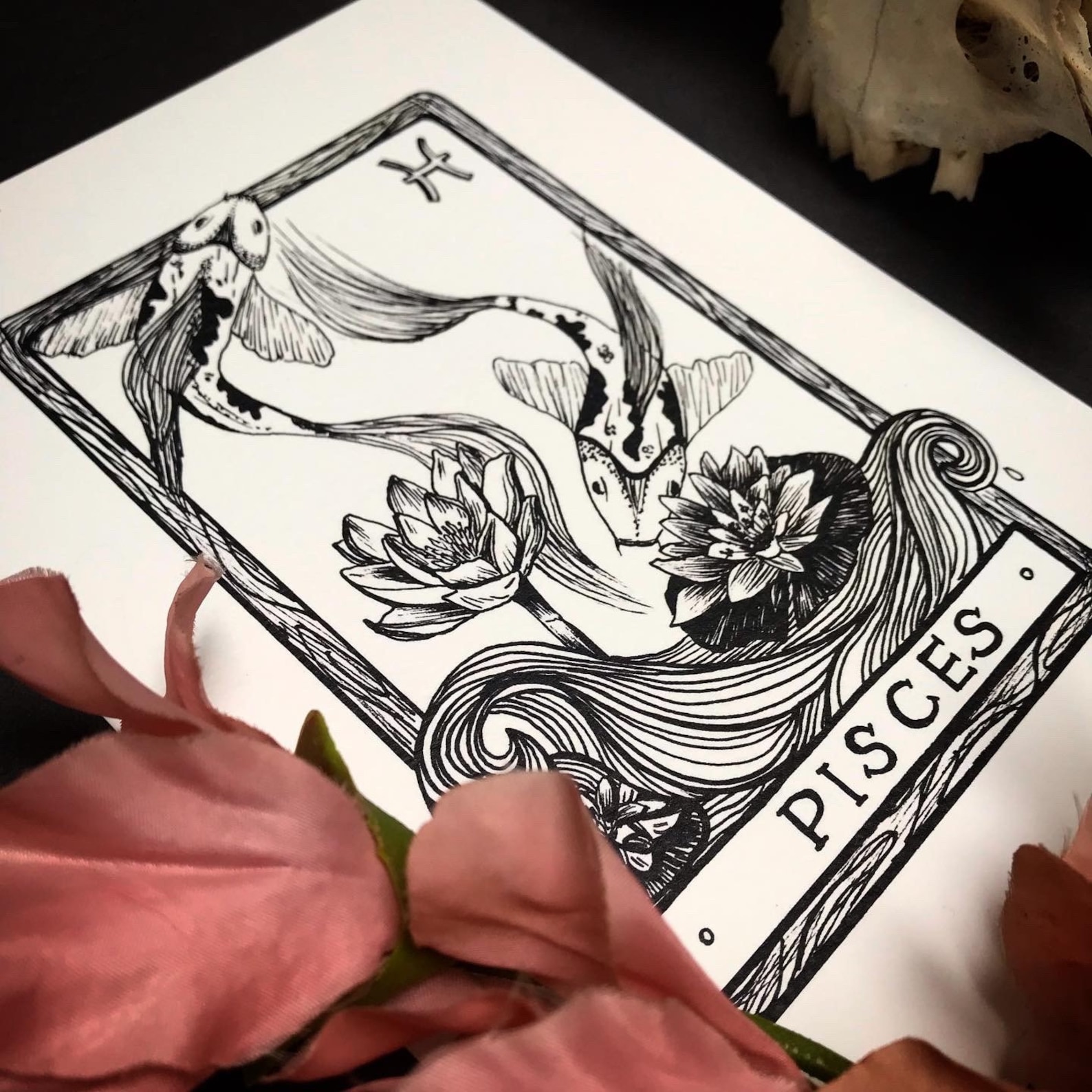 PISCES Zodiac Tarot Card A5 Art Print Only Celestial Astronomy Boho ...