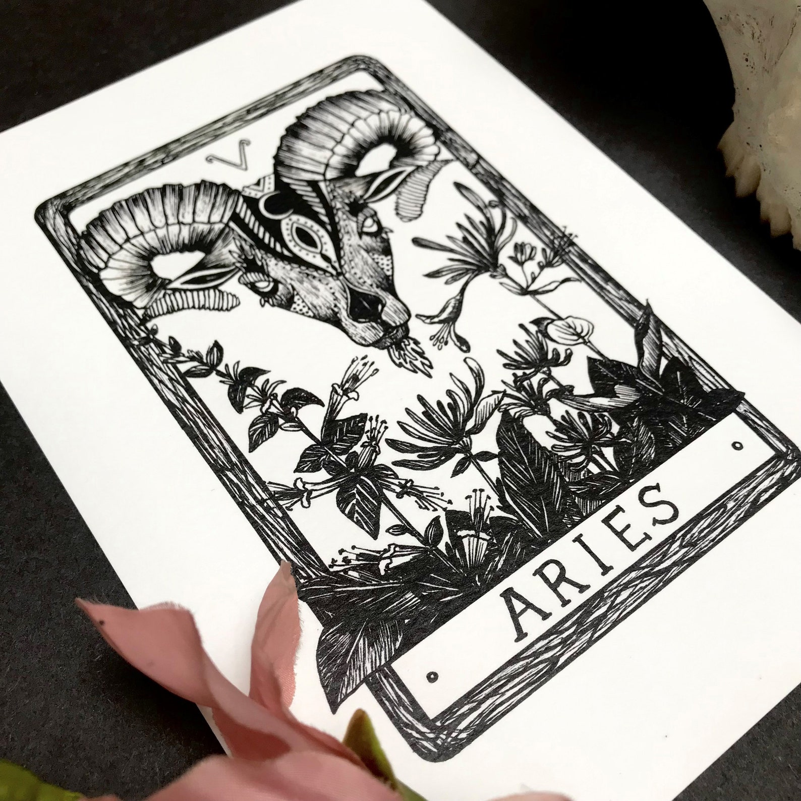 ARIES Zodiac Tarot Card A5 Art Print Only Celestial Astronomy - Etsy