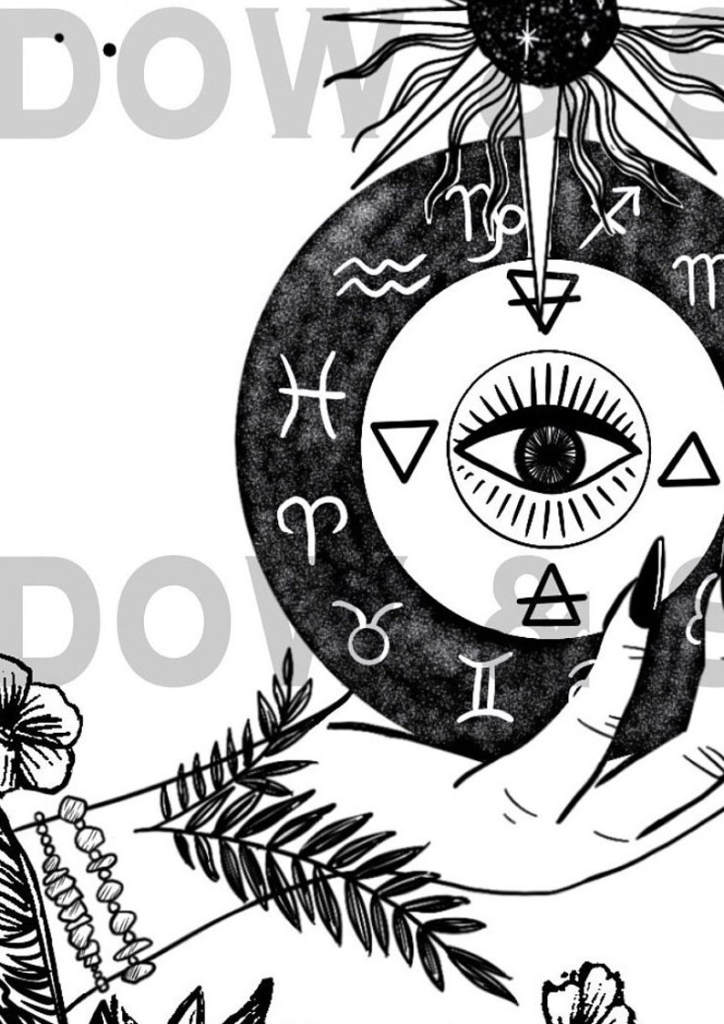 Wheel of Fortune Tarot Card Art Print, Celestial Boho Wall Decor (A5 ...