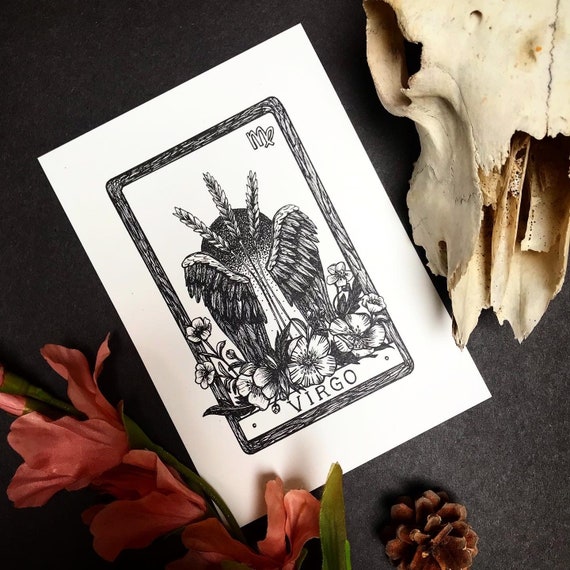 VIRGO Zodiac Tarot Card A5 Art Print Only Celestial Astronomy - Etsy