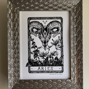 ARIES Zodiac Tarot Card A5 Art Print Only Celestial Astronomy Boho Wall ...