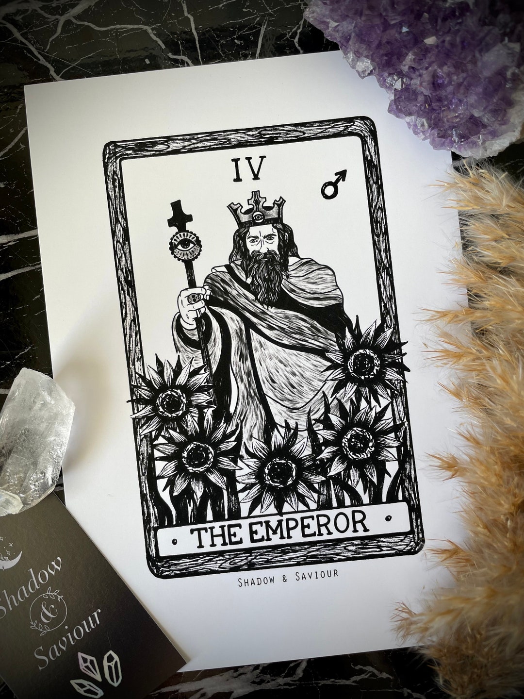 Lv THE EMPEROR Tarot Card A5 Art Print Only Major Arcana Celestial Astronomy Boho Wall Décor - Etsy