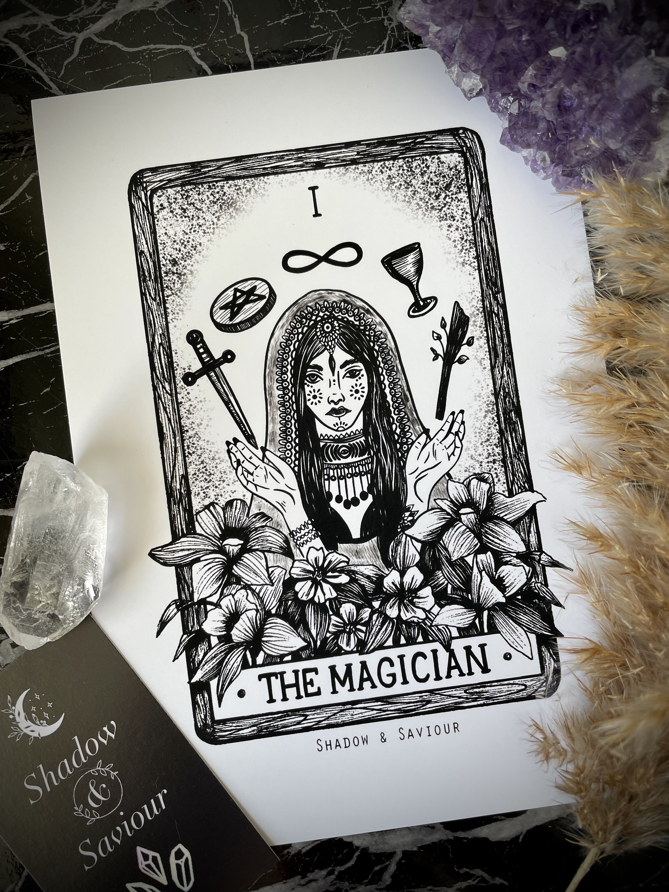 I THE MAGICIAN Tarot Card A5 Art Print Only Major Arcana Celestial ...