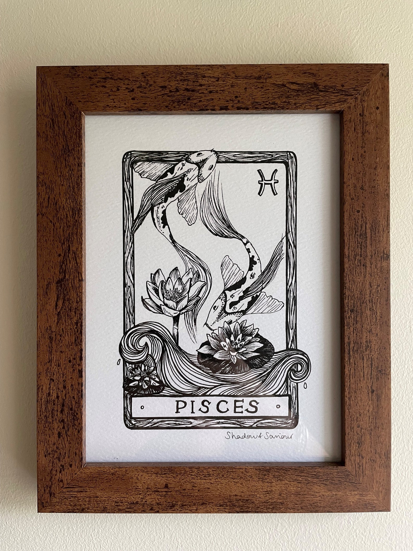 PISCES Zodiac Tarot Card A5 Art Print Only Celestial Astronomy Boho ...