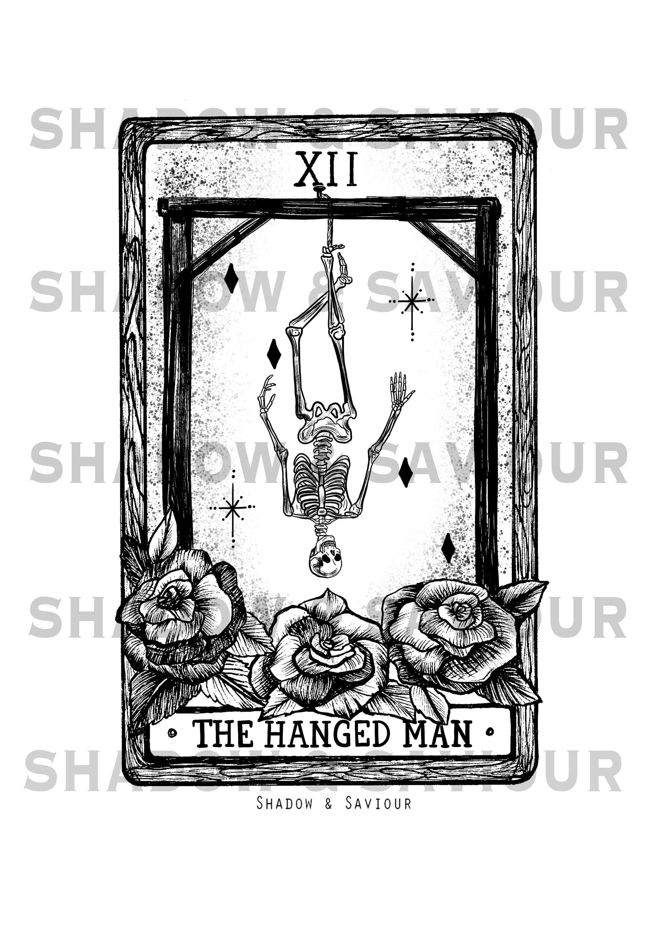 Xll THE HANGED MAN Tarot Card A5 Art Print Only Major Arcana - Etsy