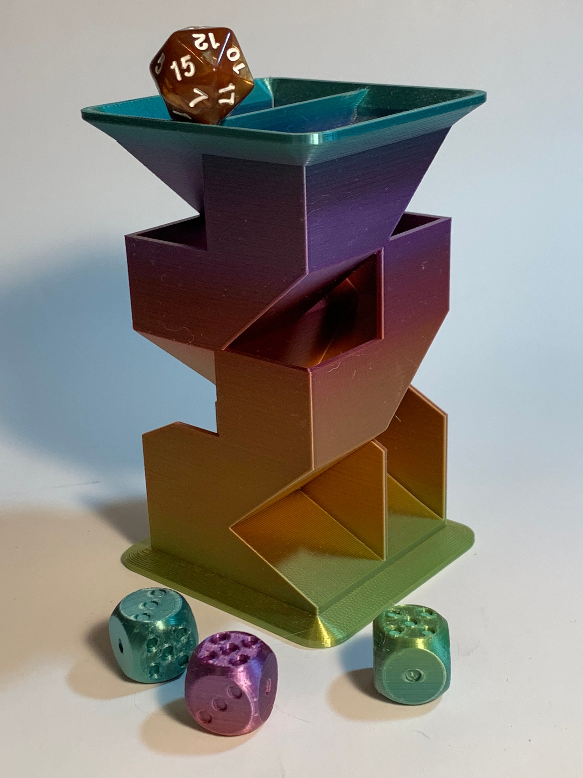 Rainbow Compact Dice Tower 3D Printed - Etsy