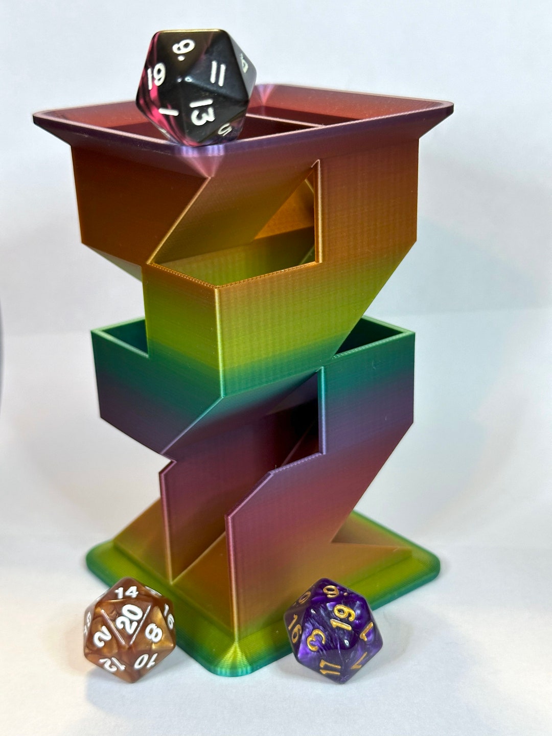 Rainbow Compact Dice Tower (3D Printed) - Etsy