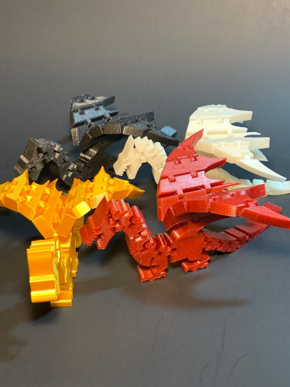 3D Printed Articulated flex Dragon - Etsy