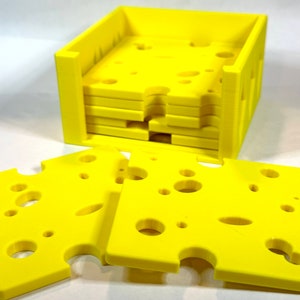 Square Cheese Coaster Set 3D Print - Etsy