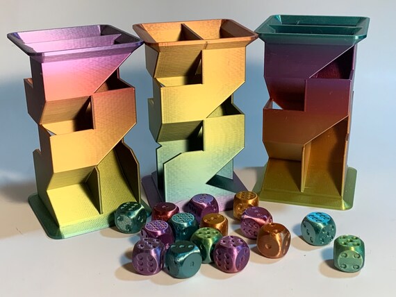 Rainbow Compact Dice Tower 3D Printed - Etsy