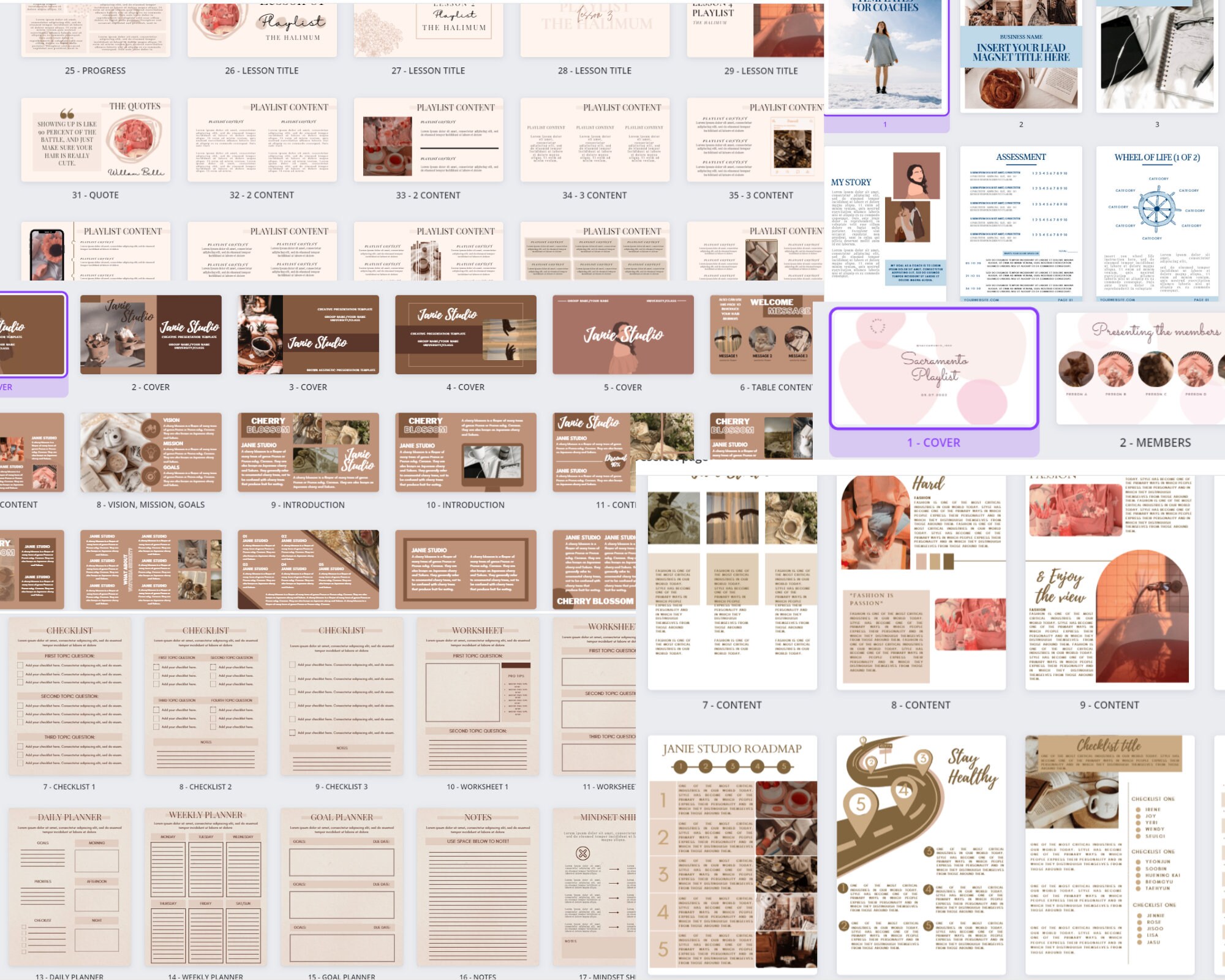 Bundle of 6 Course Creation Templates | Canva Slide Deck, Keynote ...