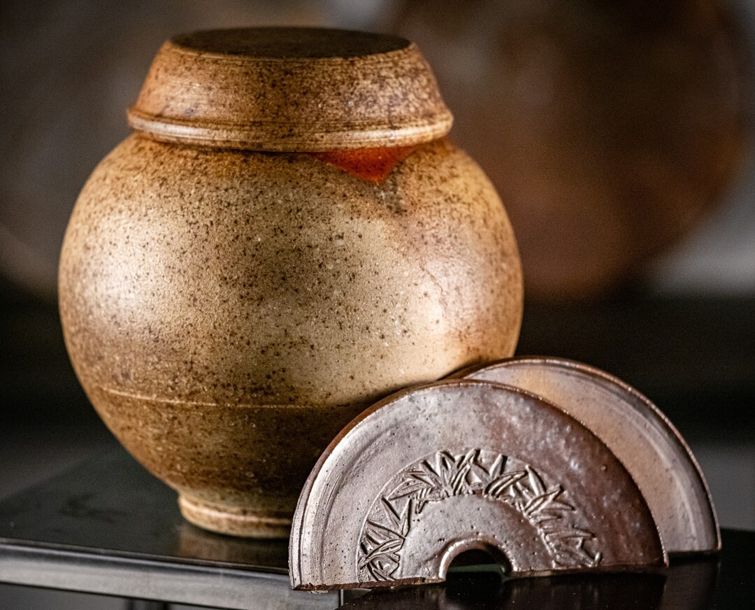 1 Gallon Stoneware Onggi Pot and Fermentation Weights Fired in Soda ...