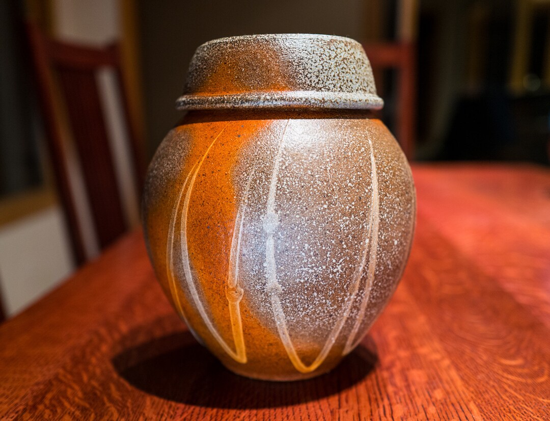 One Gallon Onggi Jar, Handmade Stoneware, Katabatic Pottery, Mino Shino ...