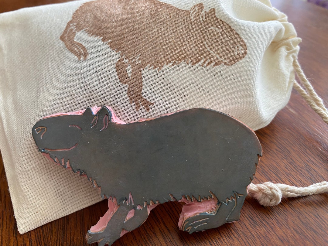 Capybara Hand Carved Rubber Stamp for Block Print Crafts Adorable and ...