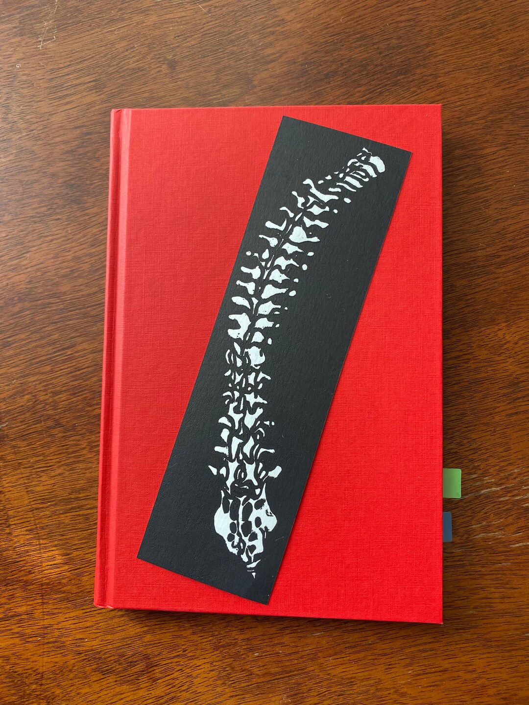Anatomical Spine Bookmark: Handmade Linoleum Block Print - Etsy
