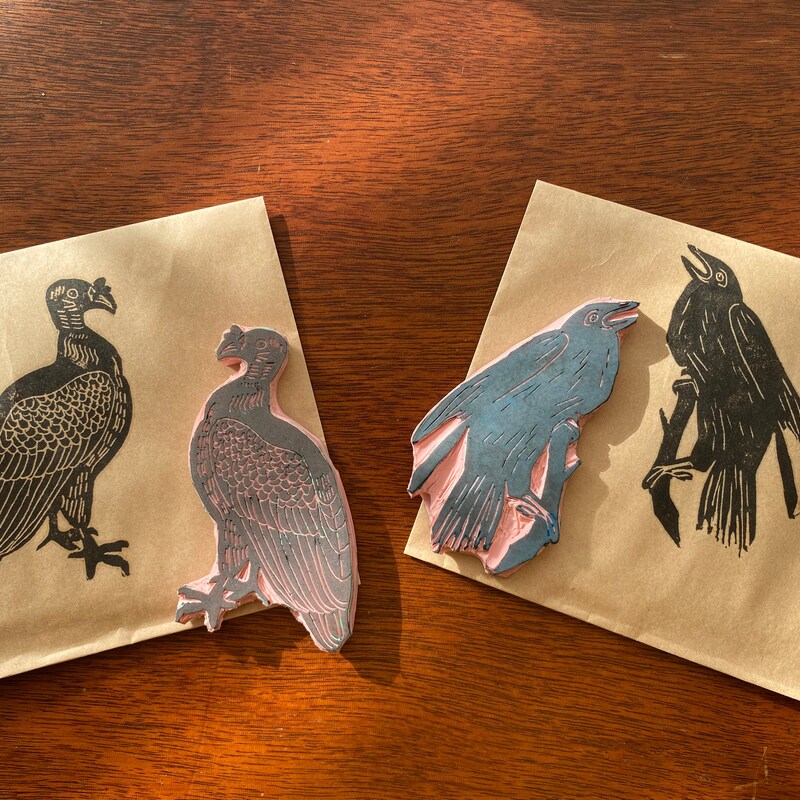 Crow Rubber Stamp - Etsy