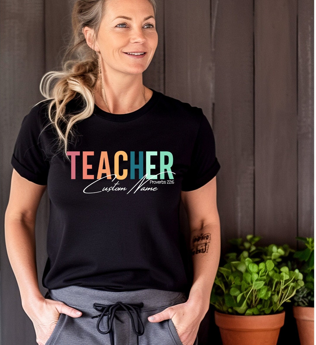 Custom Teacher Shirt, Custom Name T-shirt, Personalized Teacher Gift ...