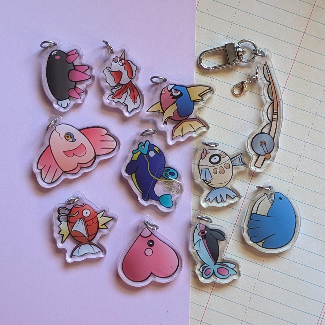 Mystery Fishing Acrylic Keychain - Etsy