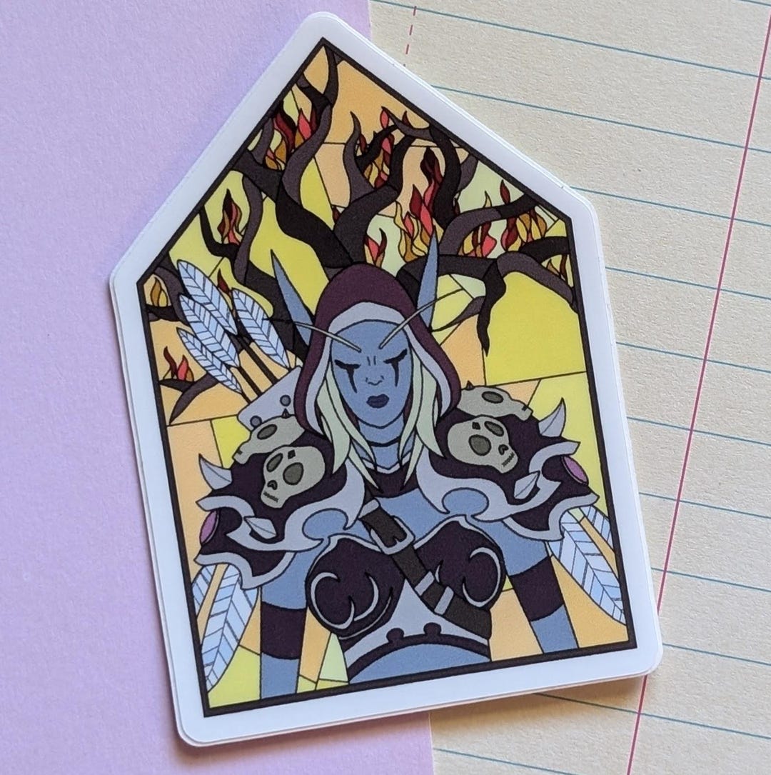 Sylvanas Stained Glass Sticker - Etsy