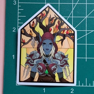 Sylvanas Stained Glass Sticker - Etsy