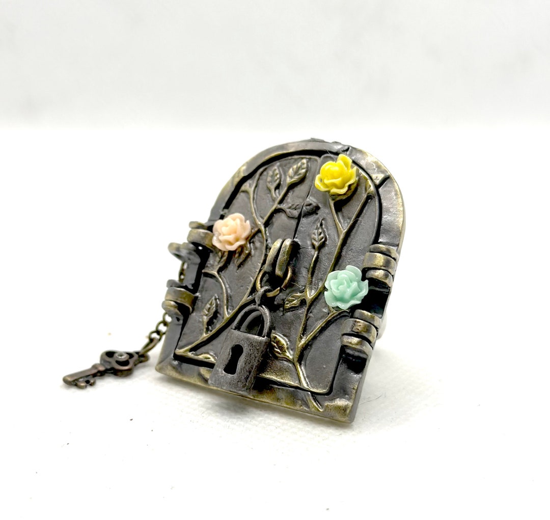 Cute Unique Magical Fantasy Fairy Door Ring With Key Adjustable - Etsy