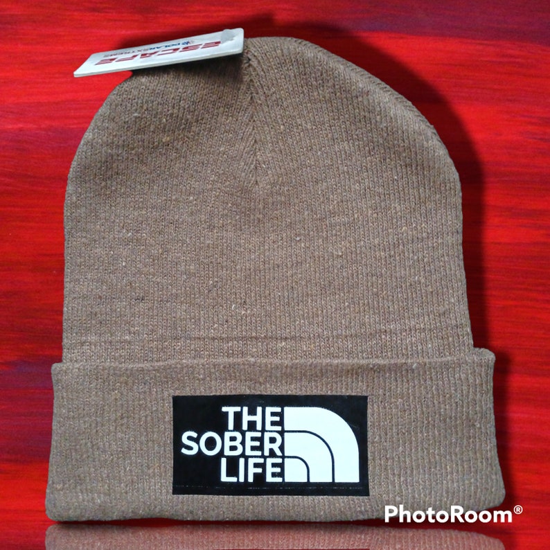 The Sober Life Brown Adult Unisex Cuffed Winter Beanie Ski Hat Skully ...