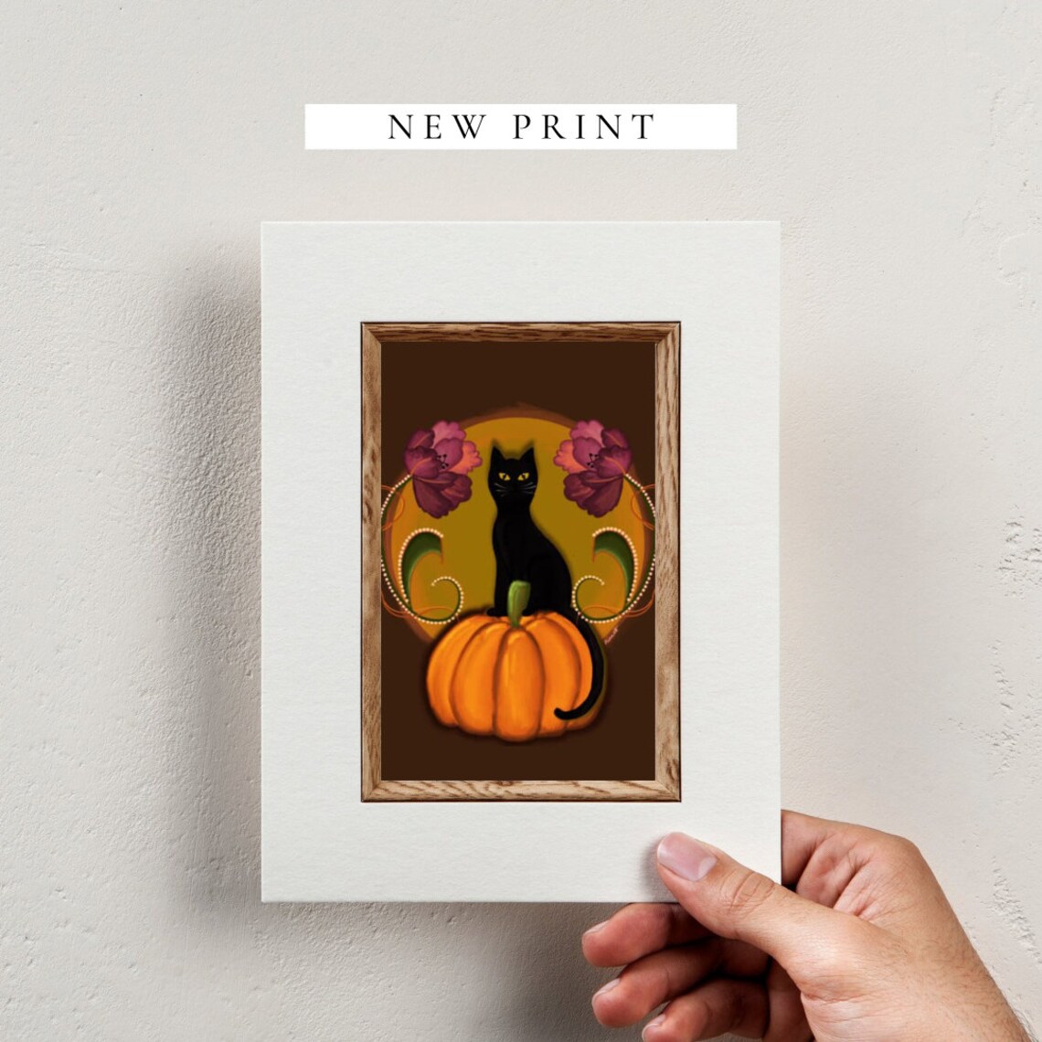 Black Cat Pumpkin Halloween Digital Art Print and Wall Decor - Etsy