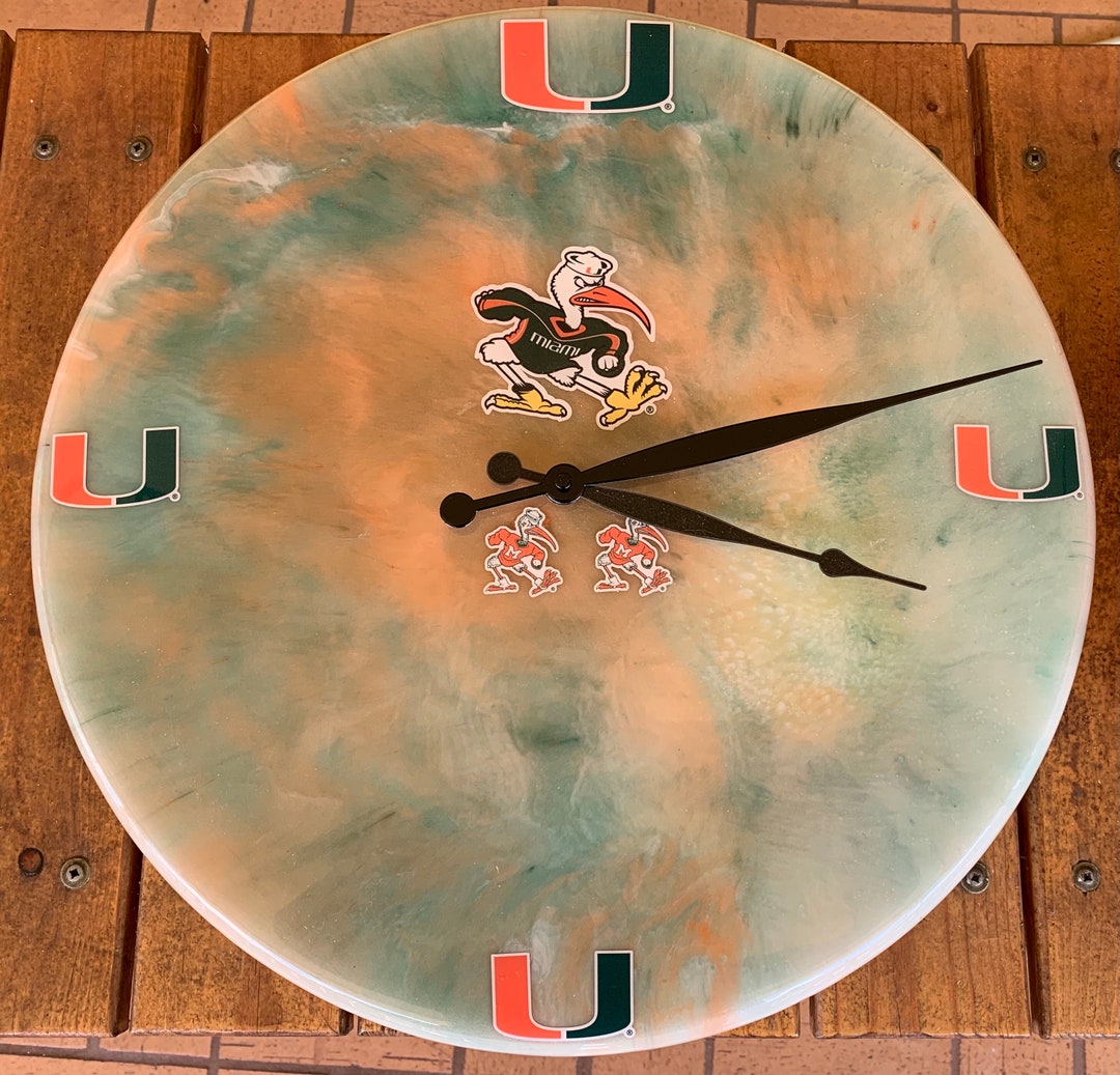 University of Miami Hurricanes Wall Clock - Etsy
