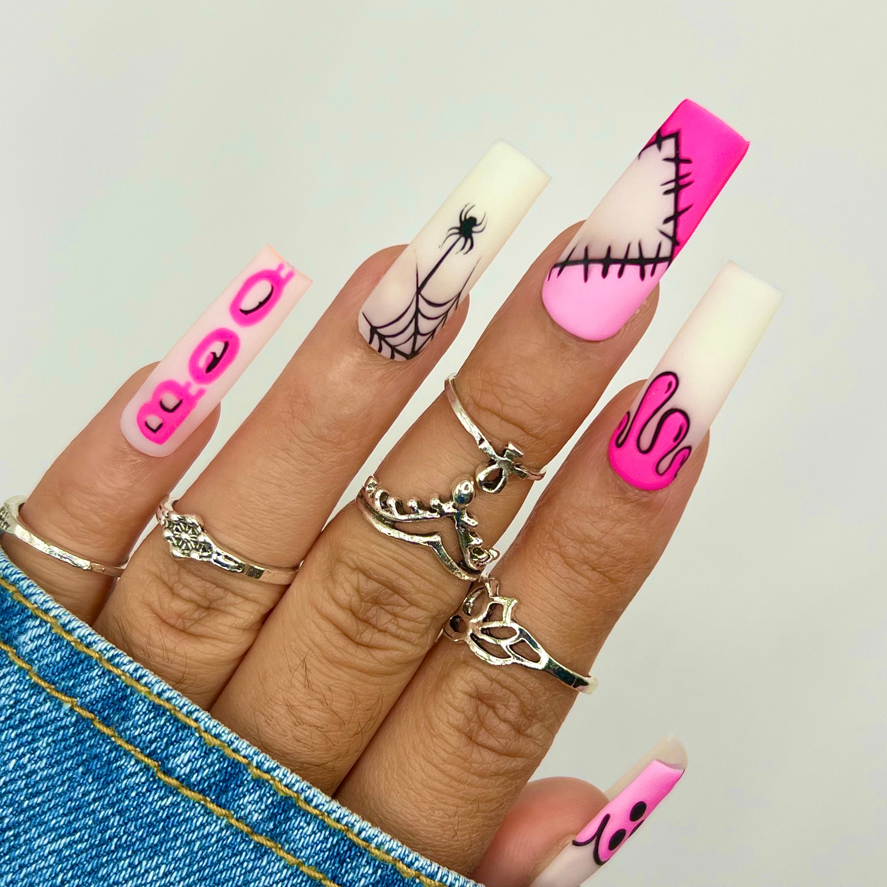 BOO Halloween Press on Nails Fake Nails Cute Seasonal - Etsy