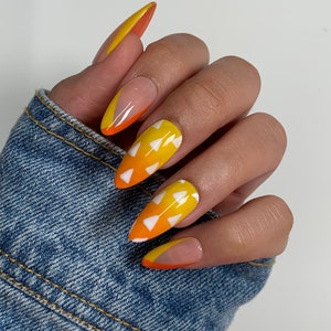 Zenitsu Anime Press on Nails | Glue on Nails | Long Nails | Fake Nails ...