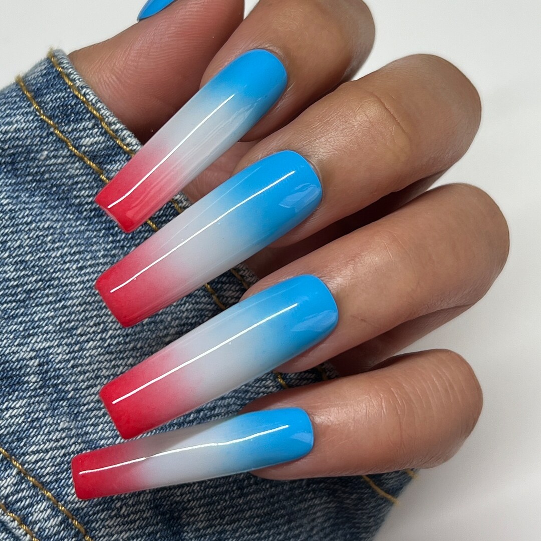 Rocket Pop Press on Nails | 4th of July, Summer, Reusable - Etsy