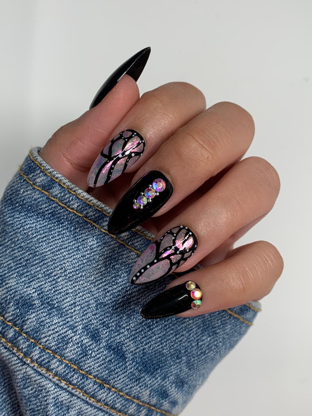 Shinobu Anime Press on Nails | Glue on Nails | Long Nails | Fake Nails ...