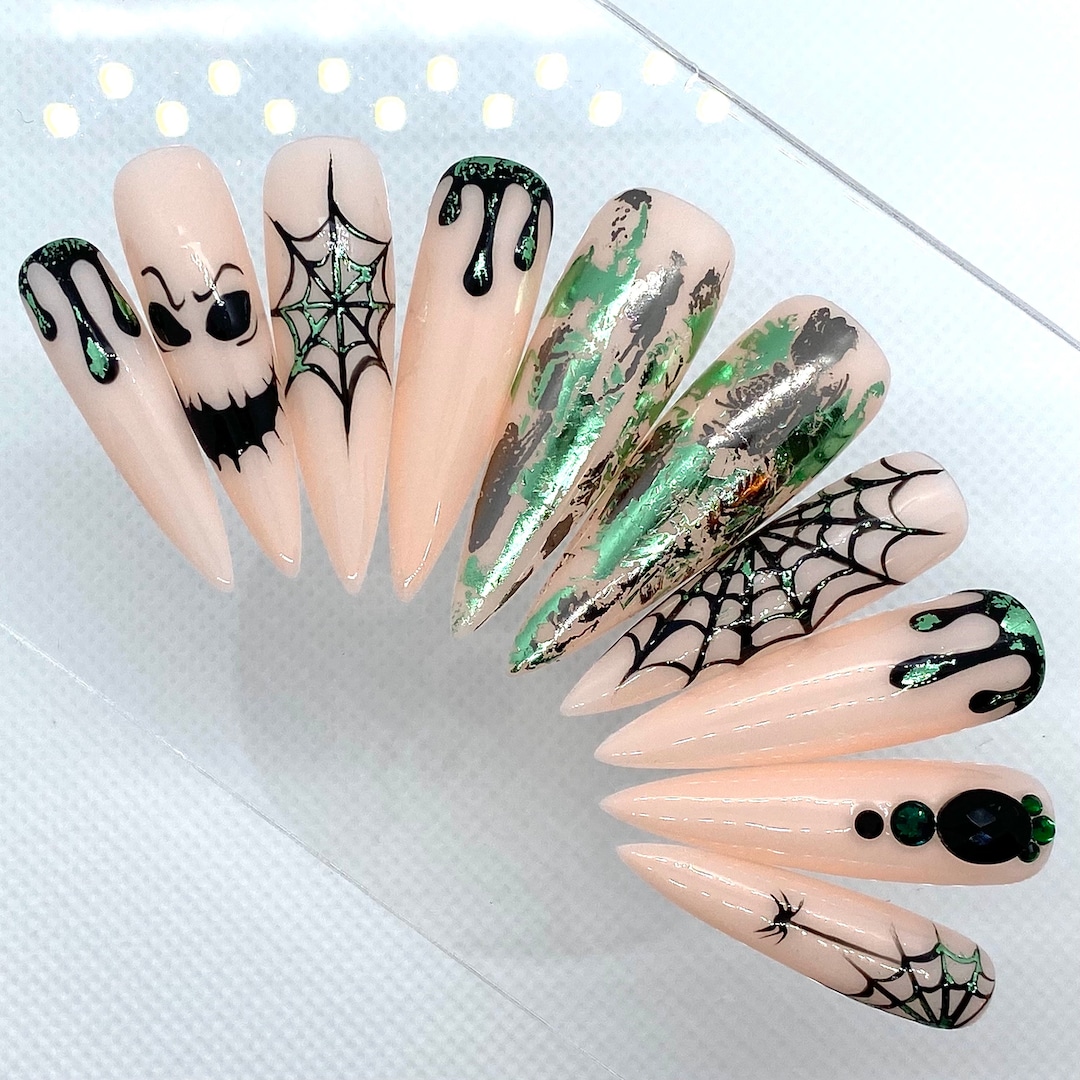 Ghoul Halloween Press on Nails | Glue on Nails | Long Nails | Stick on ...