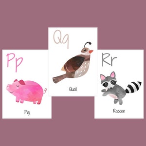 Animal Alphabet Flashcards| ABC| Watercolor| Montessori Homeschool ...