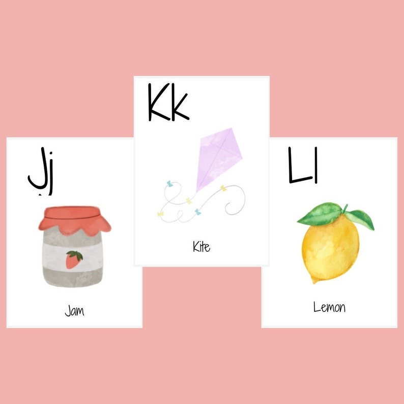 Alphabet Flashcards ABC Watercolor Montessori Homeschool Printable ...