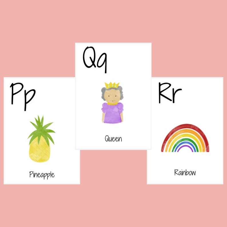Alphabet Flashcards ABC Watercolor Montessori Homeschool Printable ...
