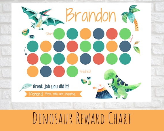 Reward Chart Dinosaur Reward Chart Personalized Sticker - Etsy