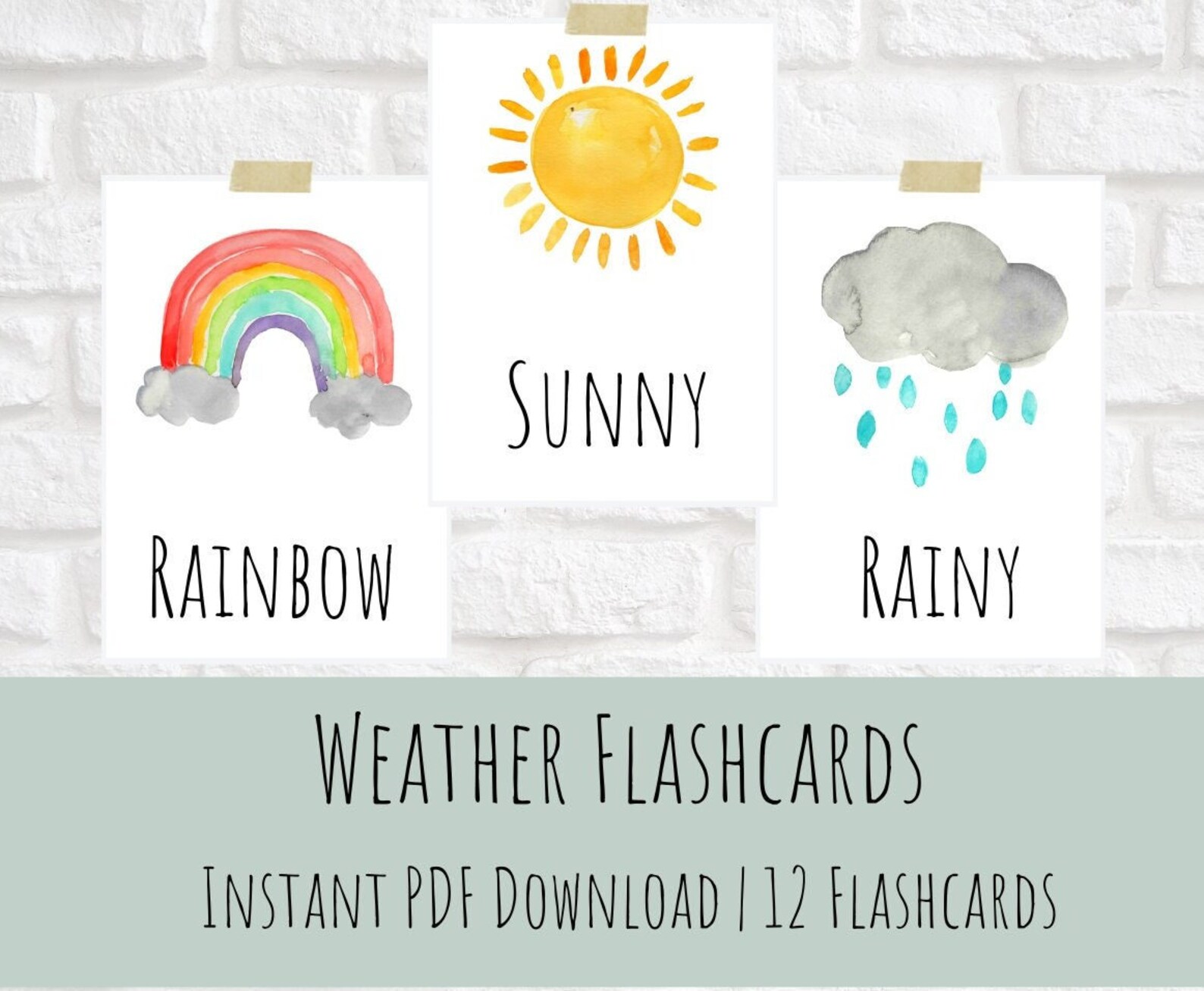 Weather Flashcards| Weather Cards| Montessori Homeschool Printable ...