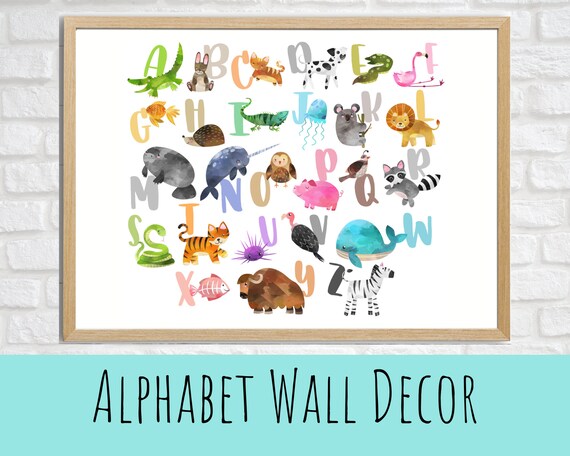 Alphabet Wall Decor Printable Educational Montessori - Etsy