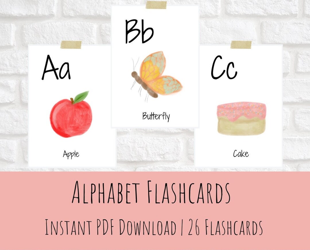 Alphabet Flashcards| ABC| Watercolor| Montessori Homeschool Printable ...