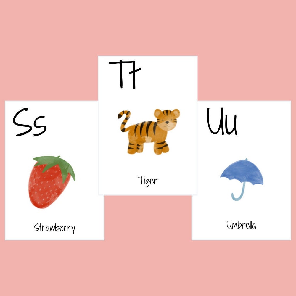 Alphabet Flashcards| ABC| Watercolor| Montessori Homeschool Printable ...