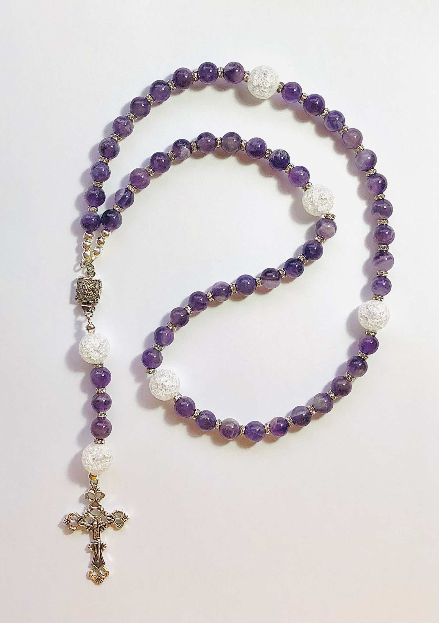 Rosary Beads Handmade String Catholic Rosary Necklace Religious Holy ...