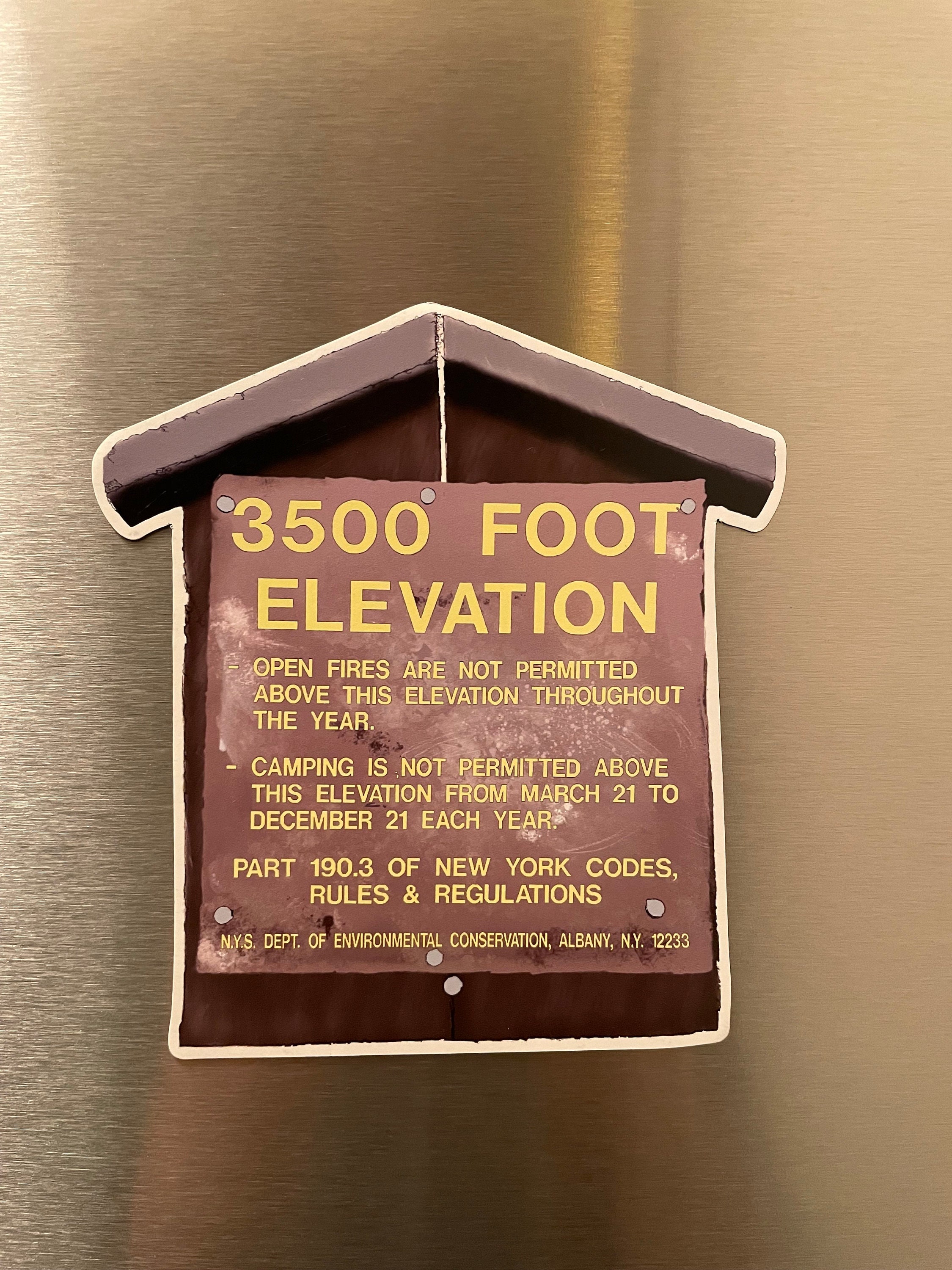 Catskills 3500 Foot Elevation Trail Sign Fridge Magnet Vinyl Sticker ...